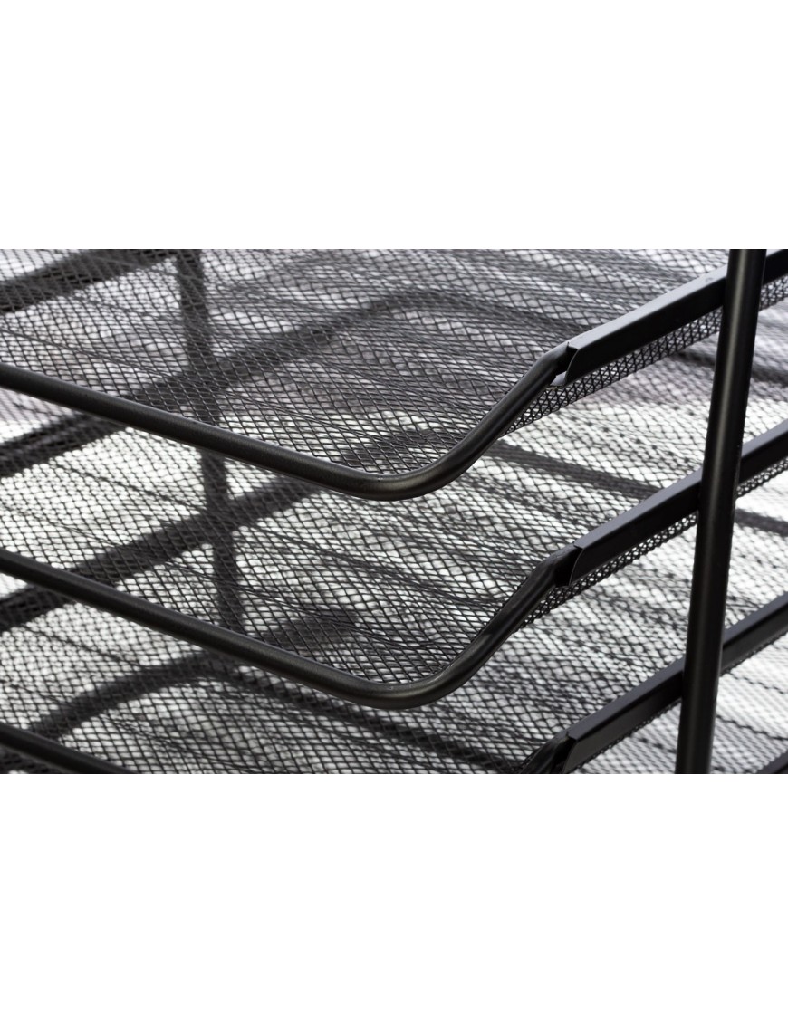 Stackable document tray. Black color (4 Shelves)