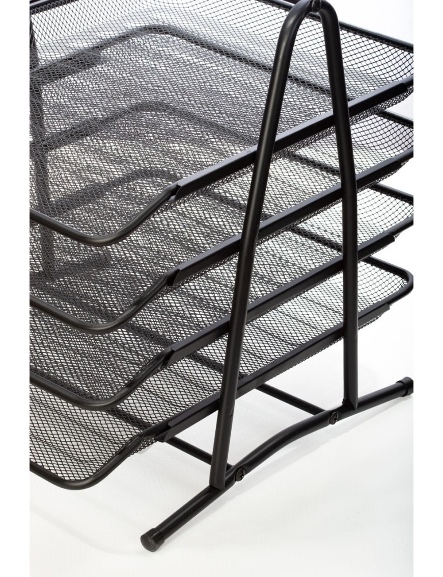 Stackable document tray. Black color (4 Shelves)