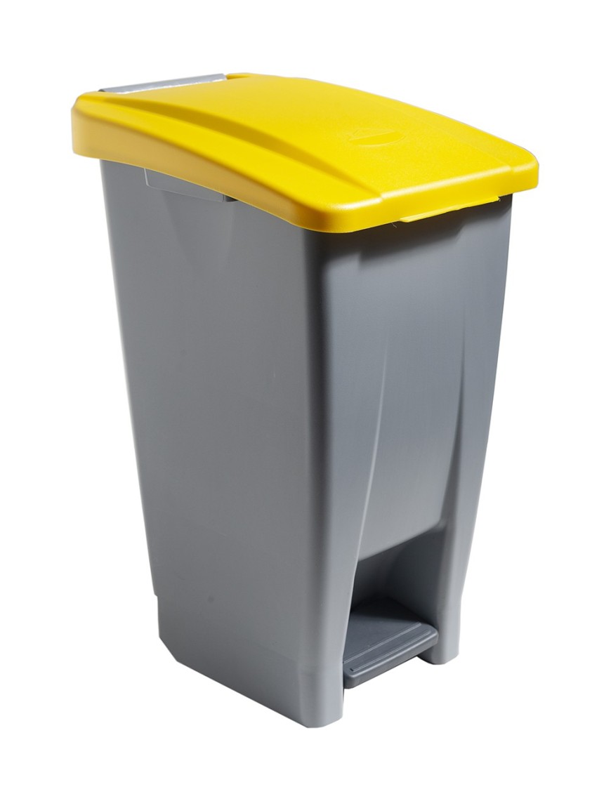 Container with pedal (60 Liters). Lid in yellow