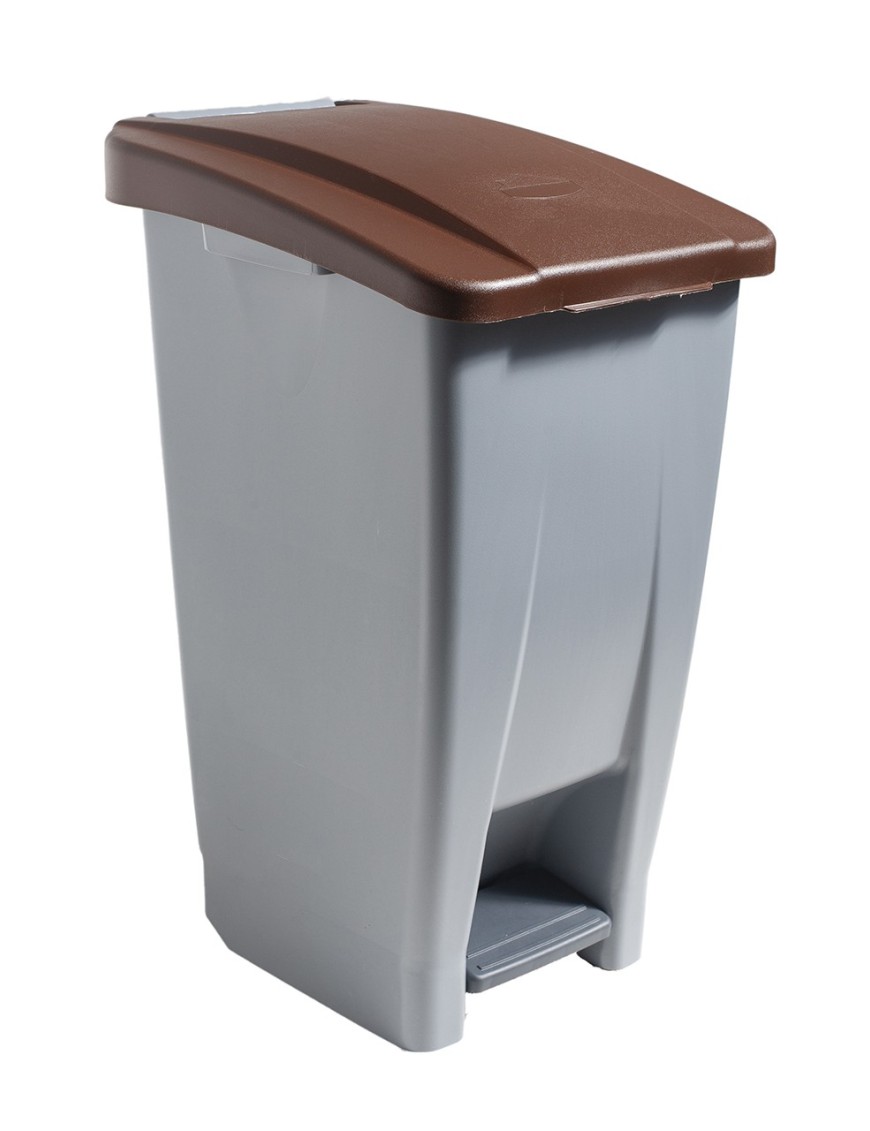 Container with pedal (60 Liters). Lid in brown