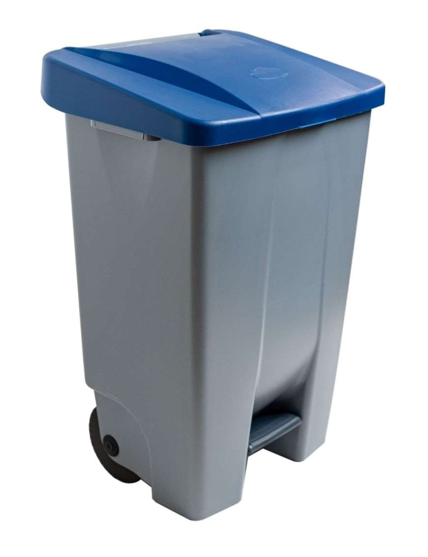 Container with pedal (80 Liters). Lid in blue