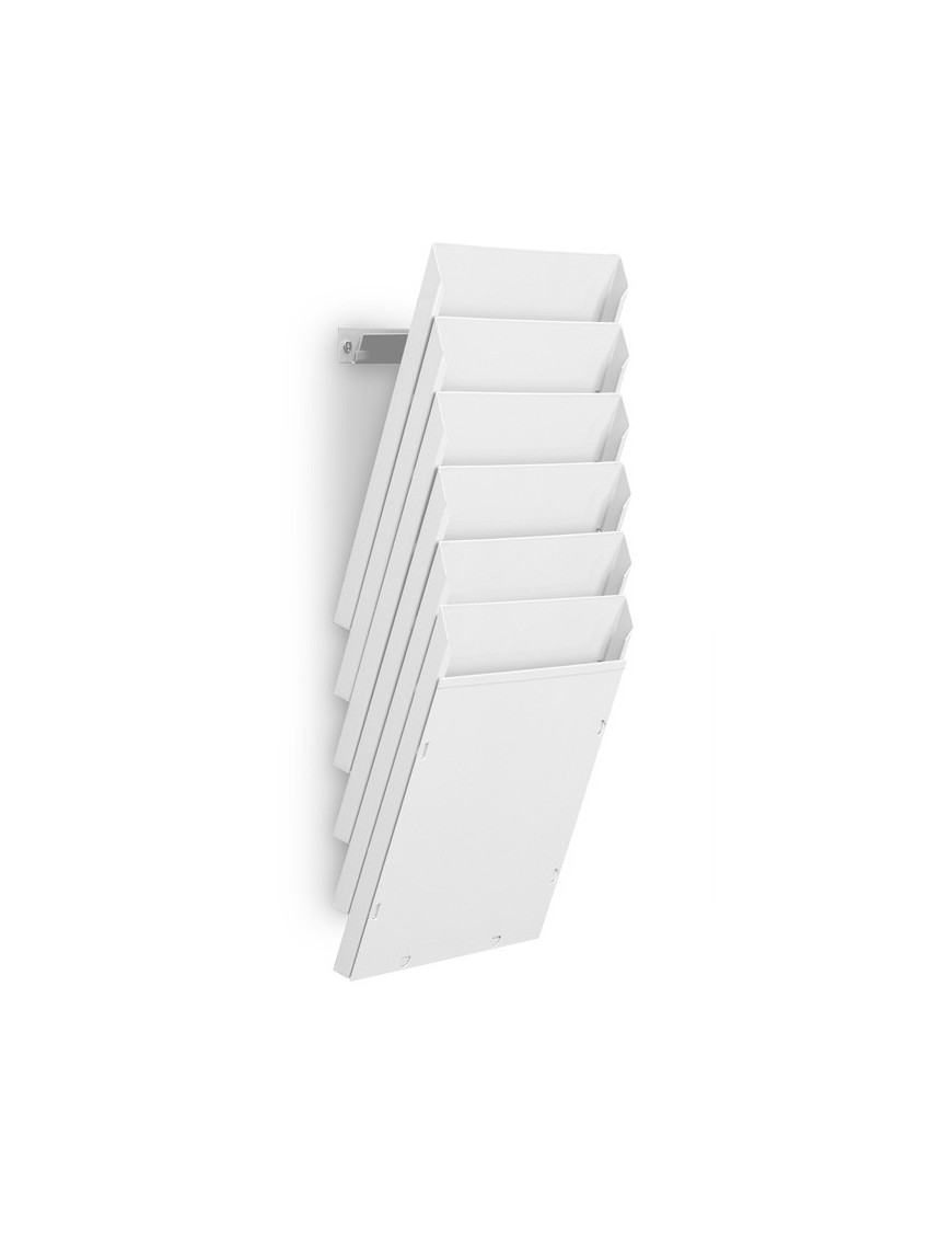 Expositor de pared A4V 6 Departamentos. Modelo blanco