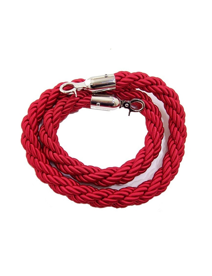 Cordon tressé de 1,5 mètre pour poteau séparateur à cordon (Rouge)