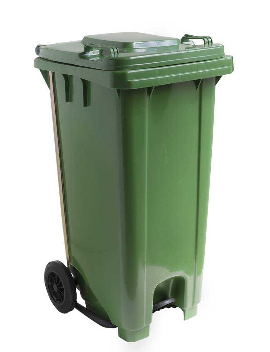 Contenedor industrial con pedal 120 Litros (Verde)