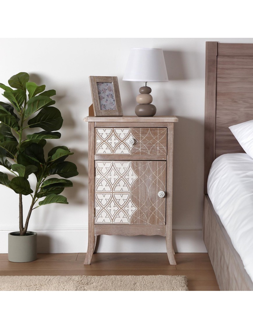 Table de chevet avec 2 tiroirs. Modèle Pauli