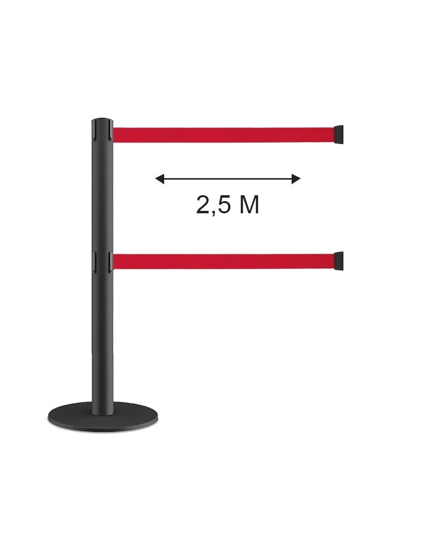 Retractable Barrier Posts 2,5 meters (double ribbon)