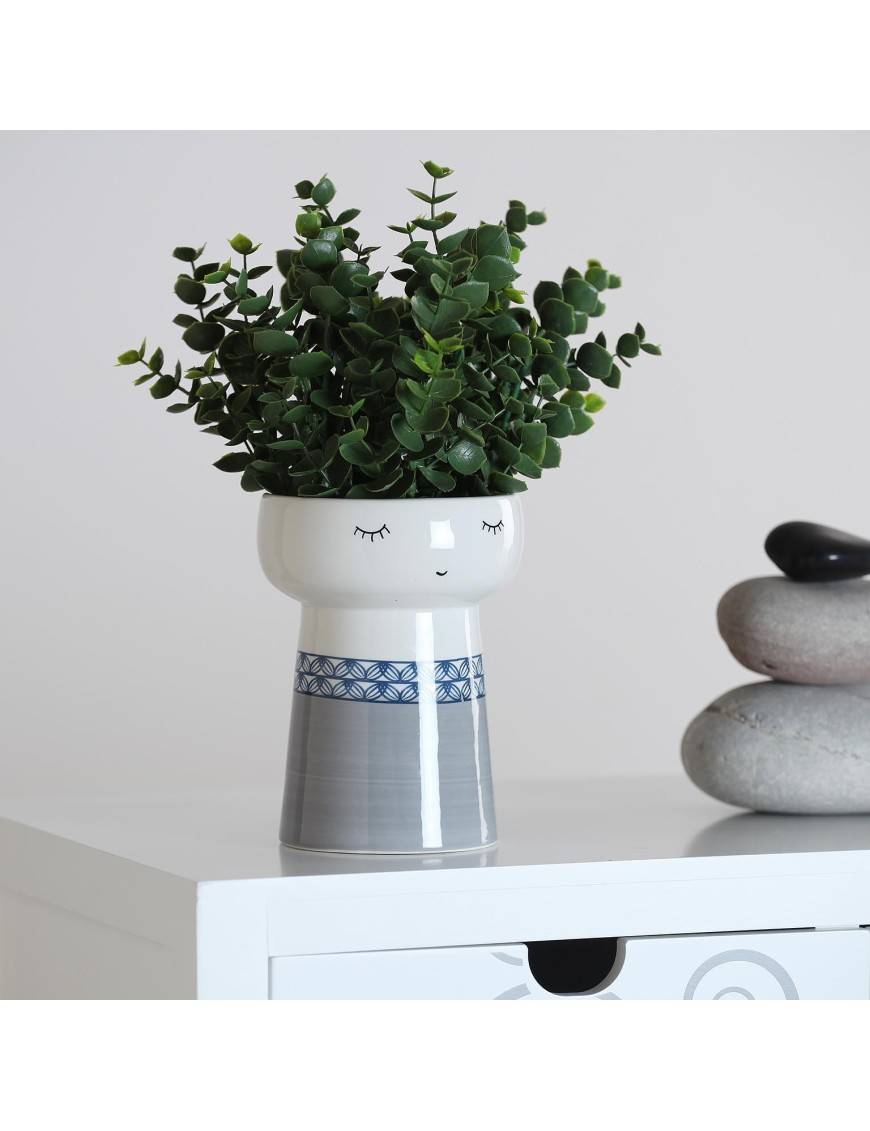 CERAMIC PLANTER MODEL SILHOUETTE AND FACE 14.4 CM