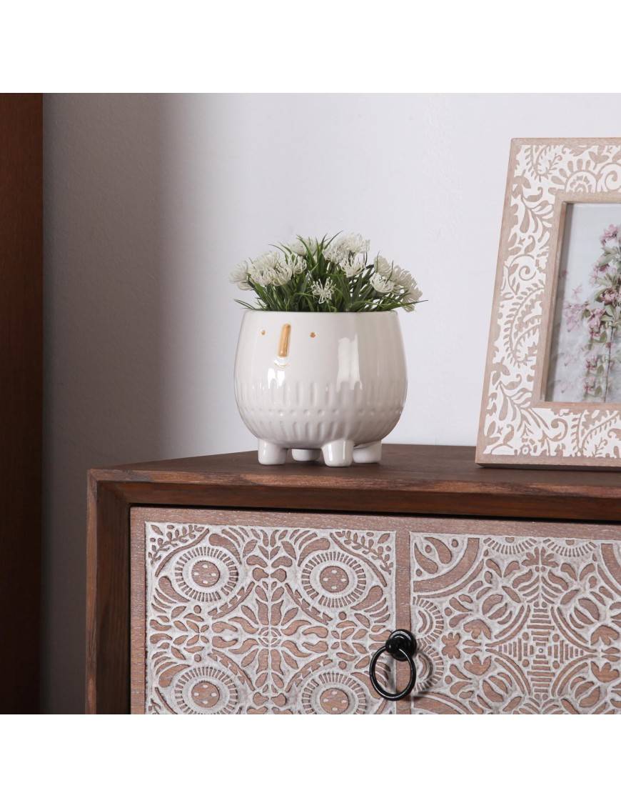 CERAMIC PLANTER SILHOUETTE WITH CROSS MODEL FACE