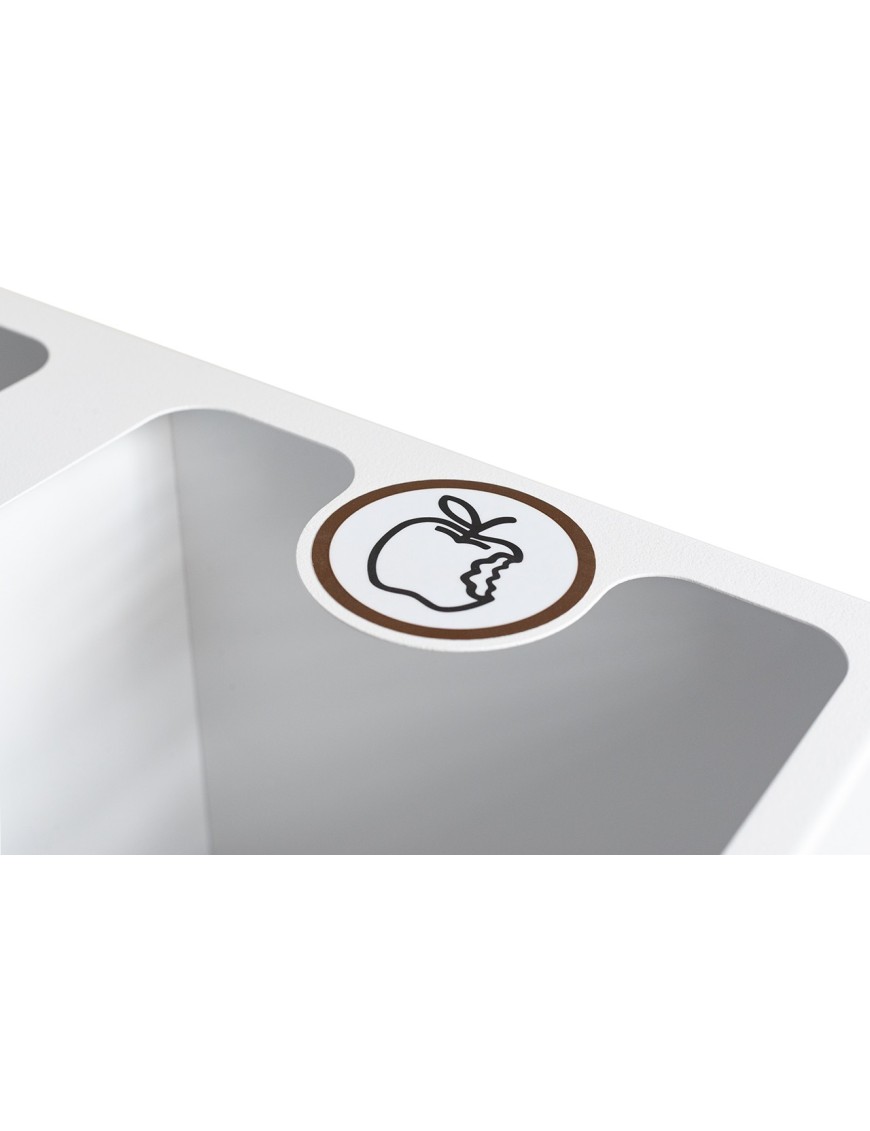 White Metal Recycling Bin for 4 Types of Waste. With Bag Holder Ring ...