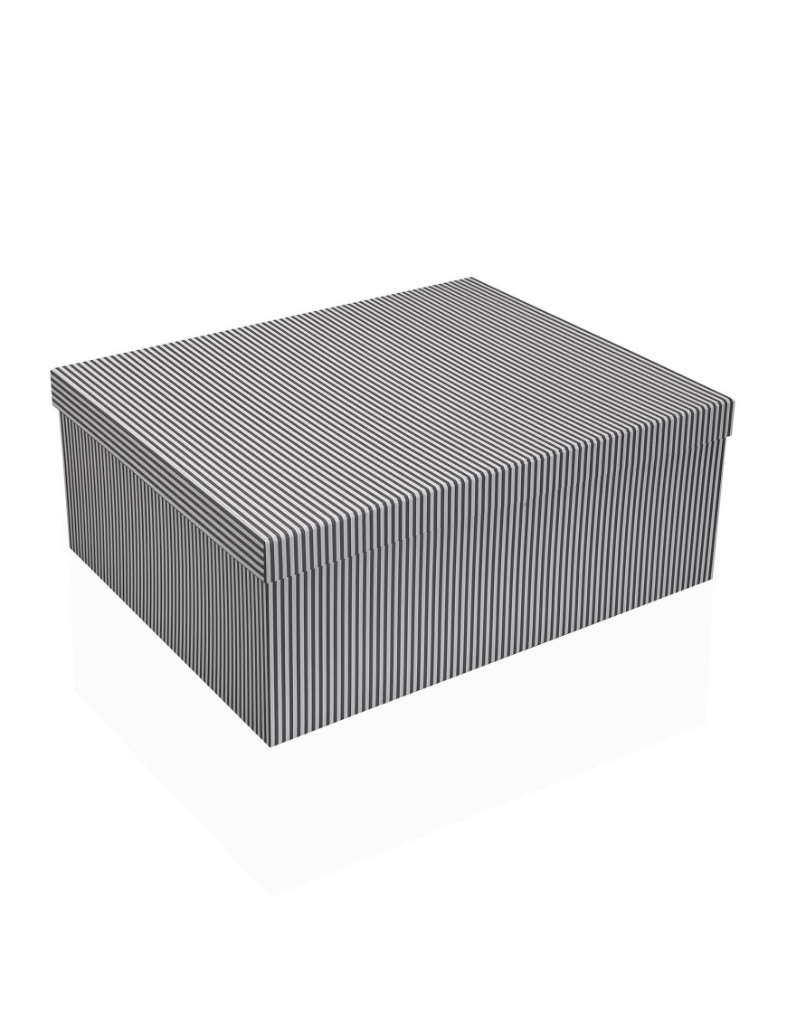 SET 15 CARDBOARD BOXES GRAY STRIPES