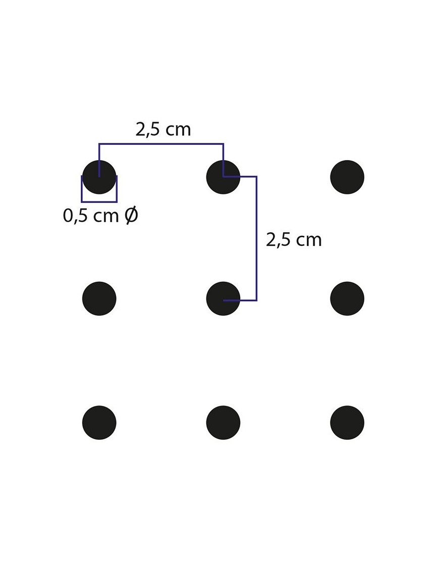 Perforiertes Blech welches als Wandhalterung dient (Weiß)