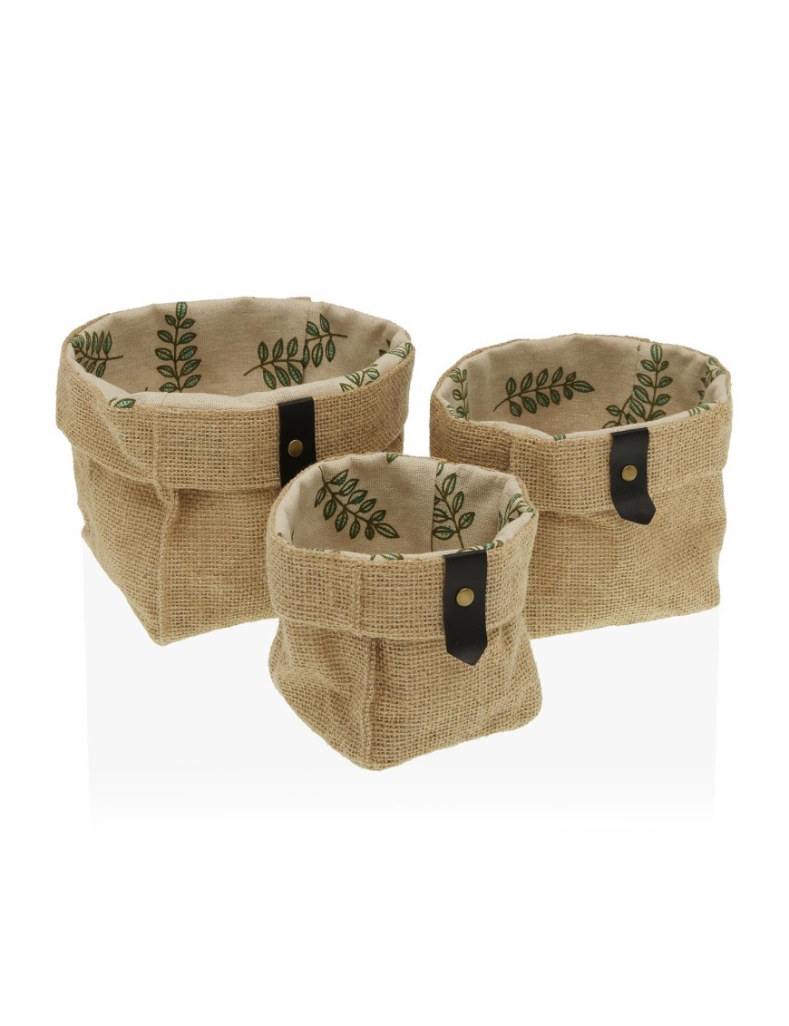 SET OF 3 SQUARE JUTE BASKETS MODEL NATURE