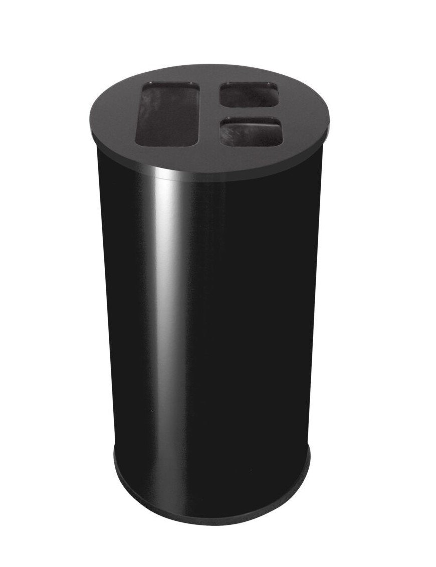 Triple recycling bin of 60 Liters with 3 buckets