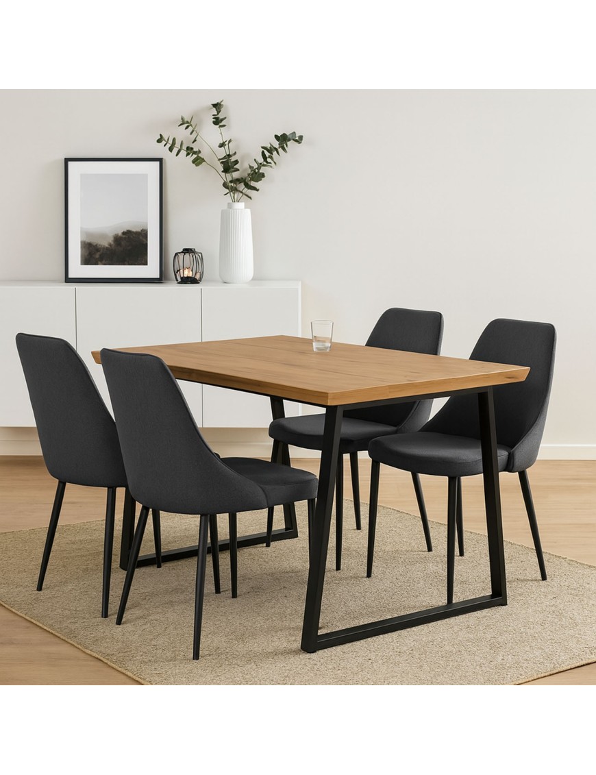 EIRA MODEL WOODEN AND METAL TABLE OF 140 CM