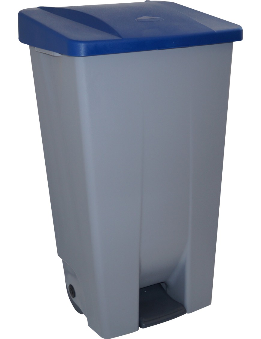 Container with pedal (120 Liters). Lid in blue