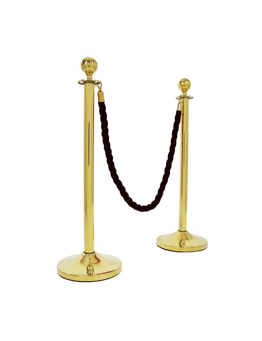 Two stainless steel separator posts with cord and round head (2.5m cord)