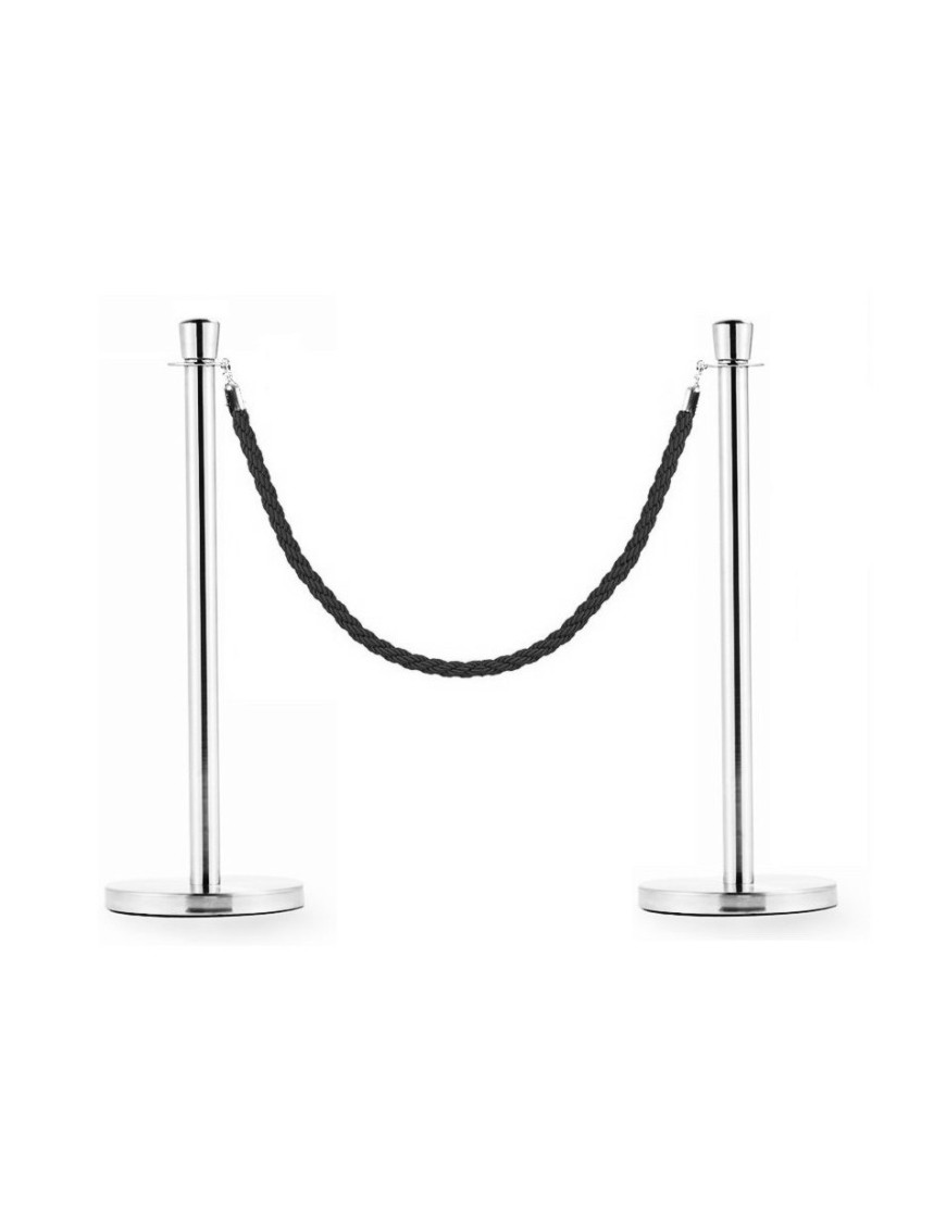 Two stainless steel separator posts with cord and conical head (2.5m cord)