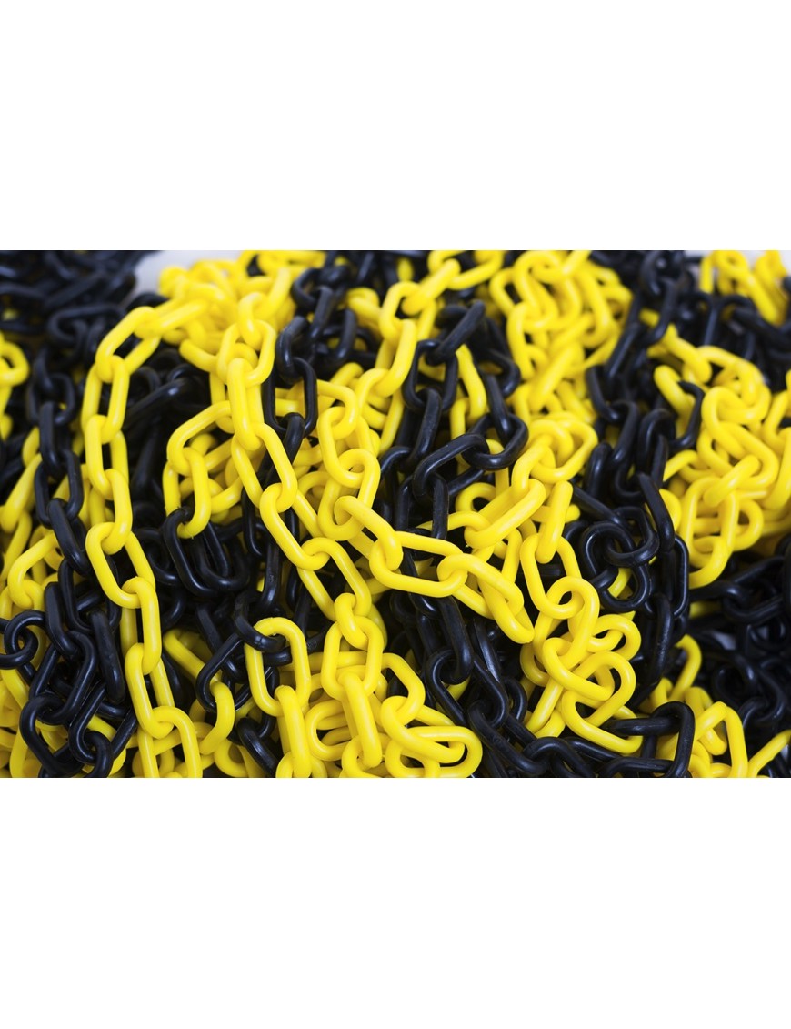 Chain made of polyethylene - 8 millimeters. Yellow and black color